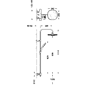 Kit Douche Apparent Thermostatique Block System Chrome Canigo Tres | BPS
